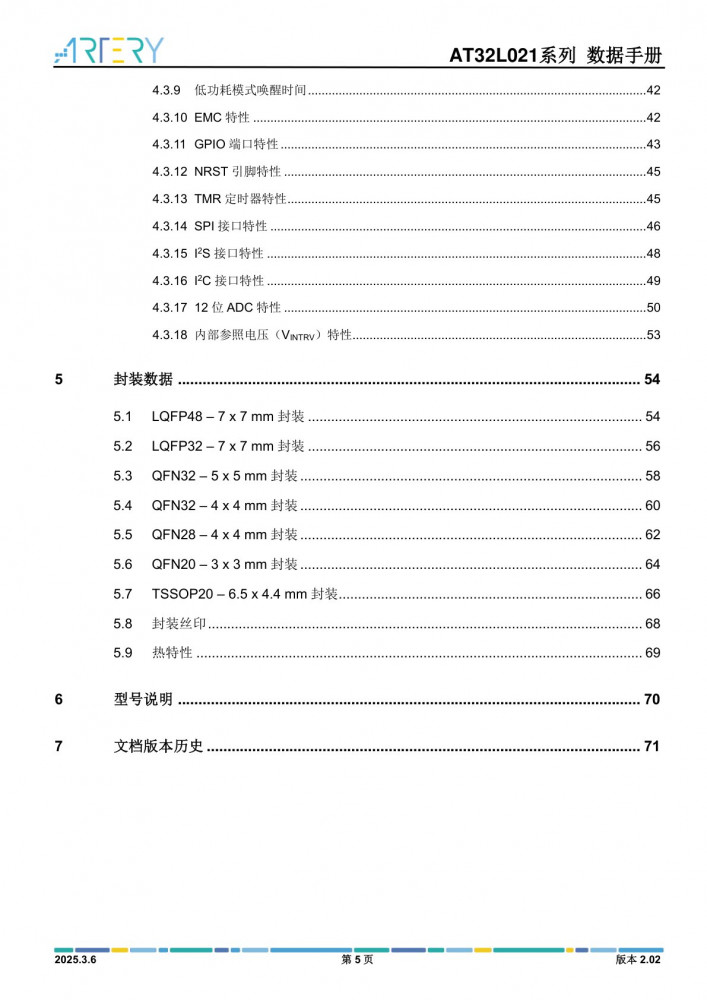 AT32L021 datasheet page 5
