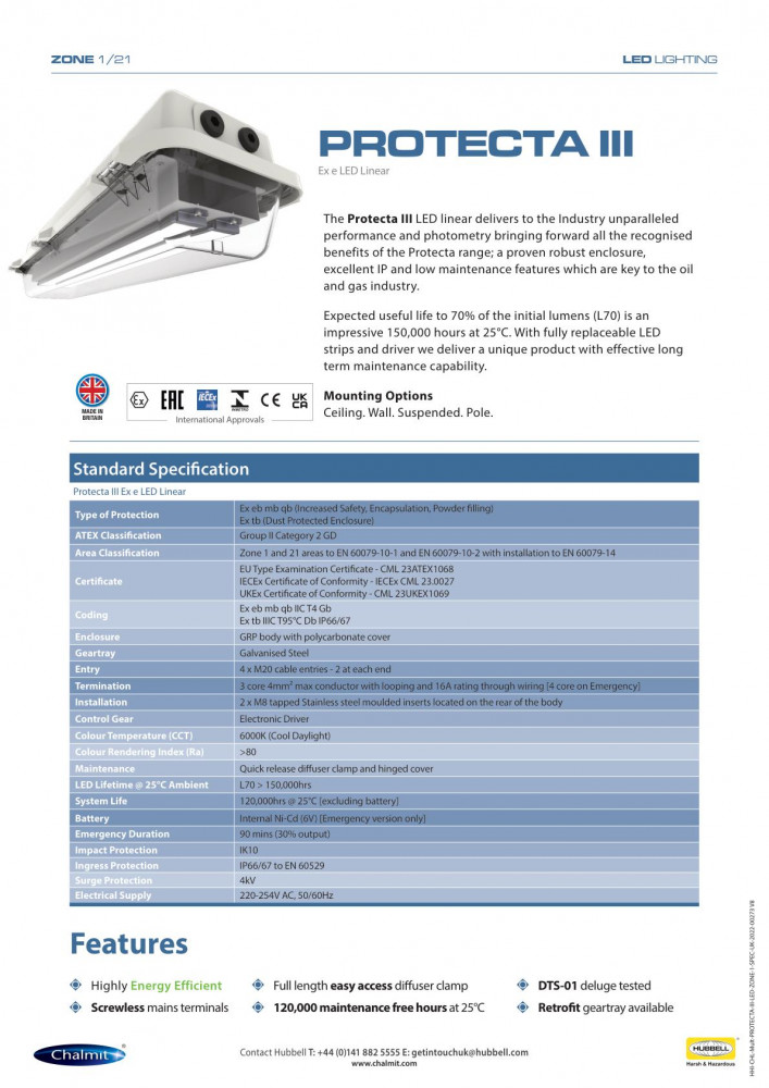 Protecta III product document page 1