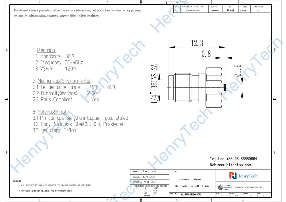 HL-SMA/IPEX4-KJG technical document