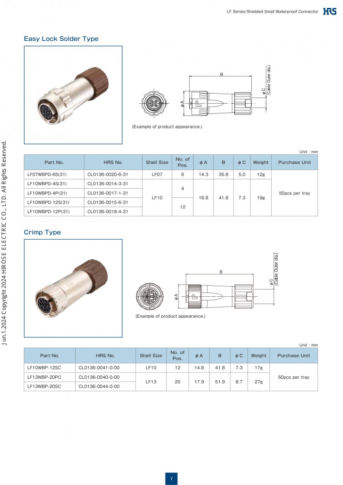 HRS LF Series datasheet page 7