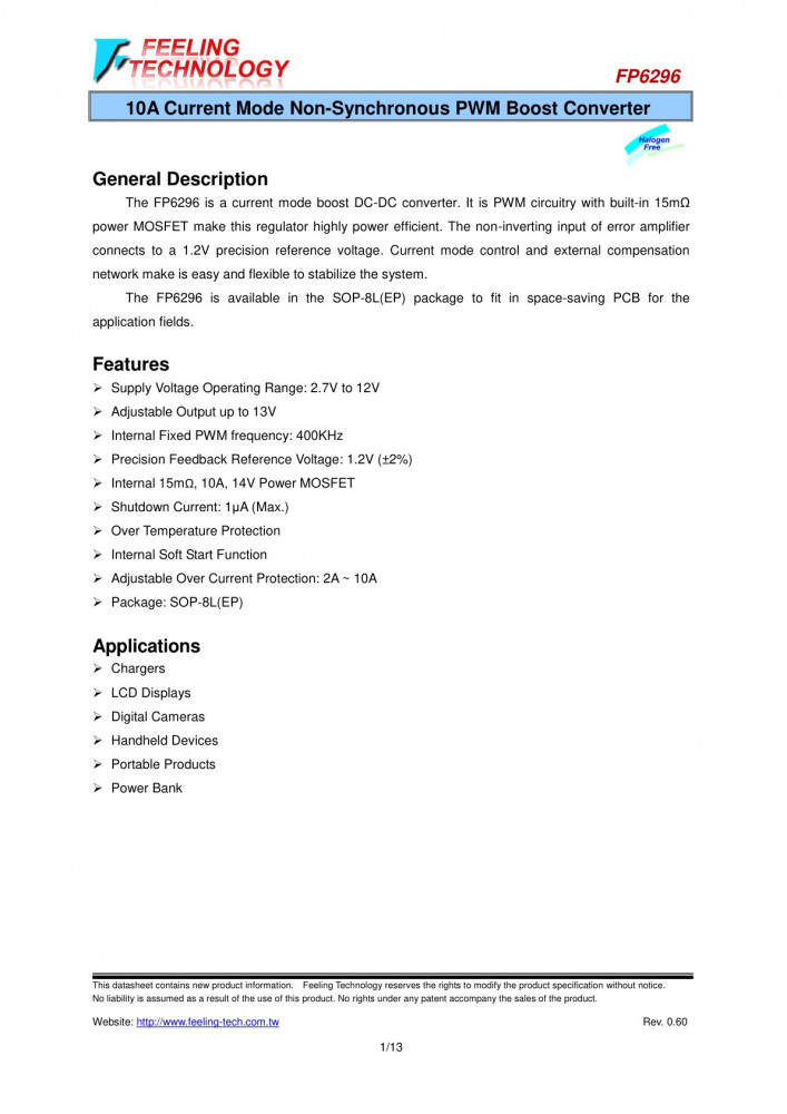 FP6296XR-G1 datasheet page 1