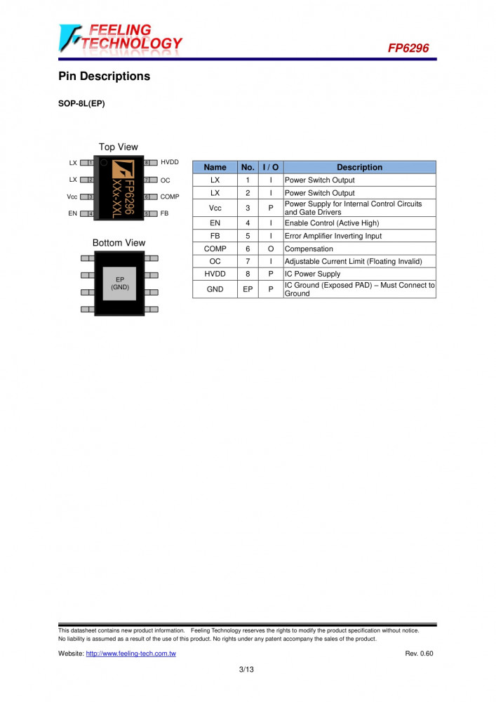 FP6296XR-G1 datasheet page 3