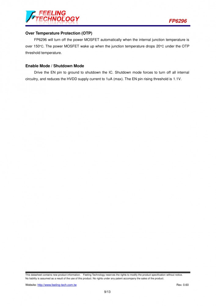 FP6296XR-G1 datasheet page 9