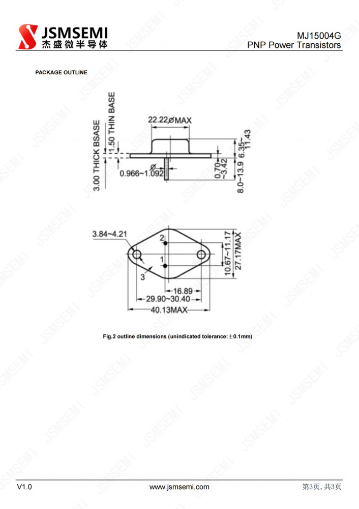 MJ15004G-JSM technical document page 3