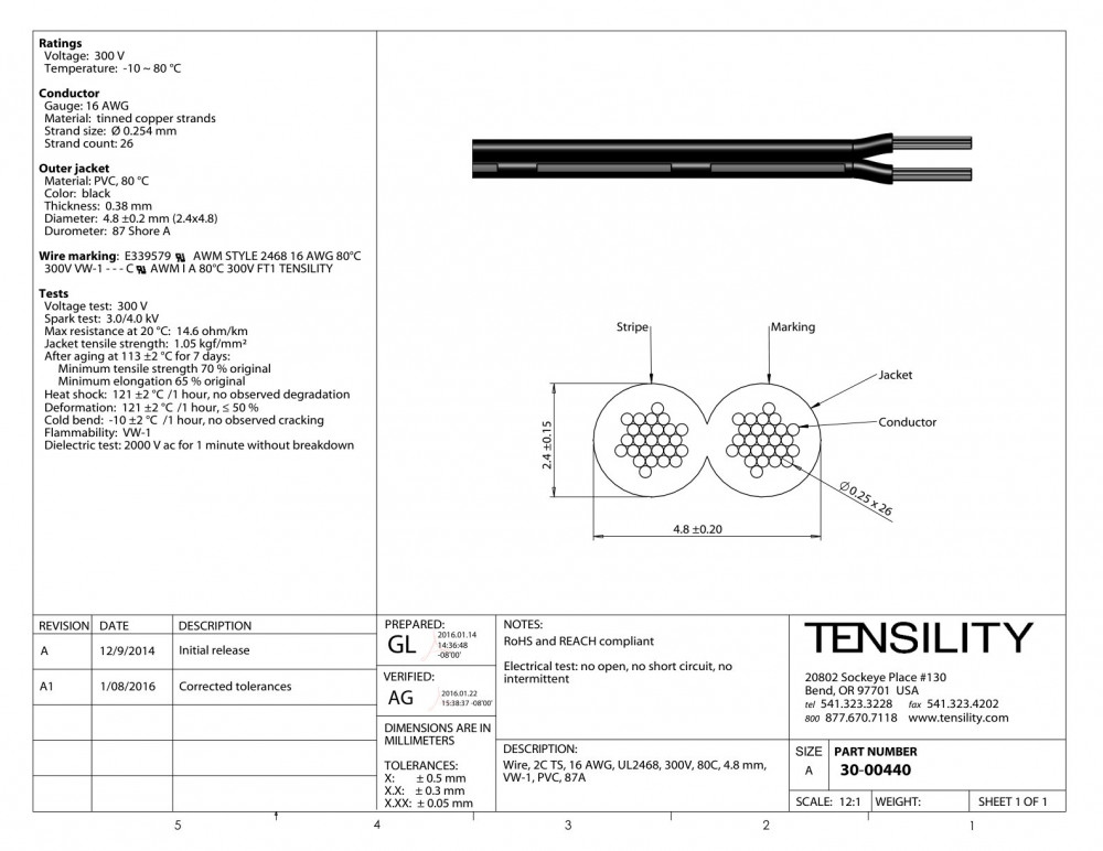 Tensility International 30-00440 product drawing preview