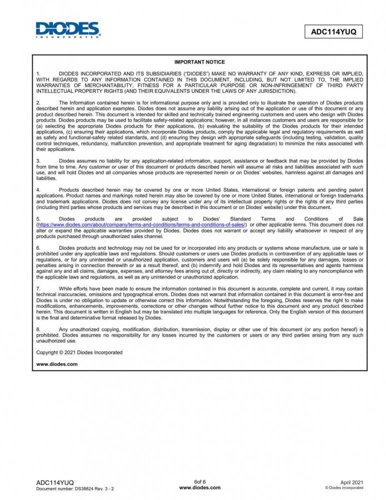 ADC114YUQ-7 datasheet page 6