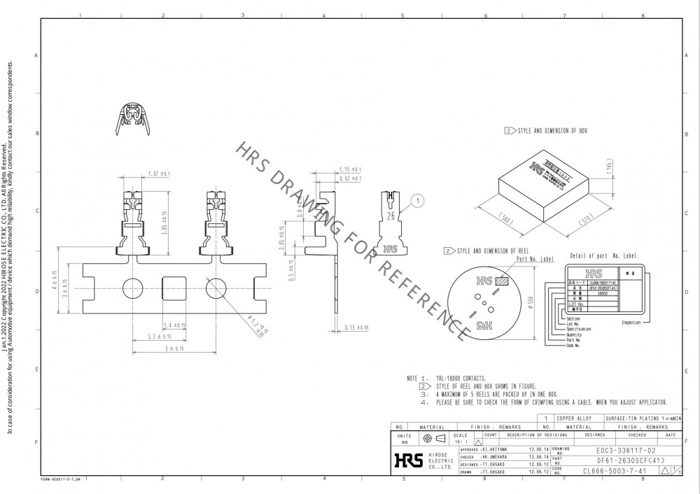 HRS DF61-2630SCF(41) technical drawing