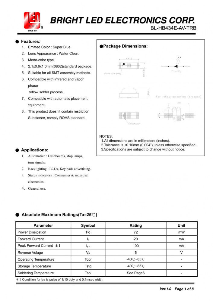 BL-HB434E-AV-TRB specification page 2
