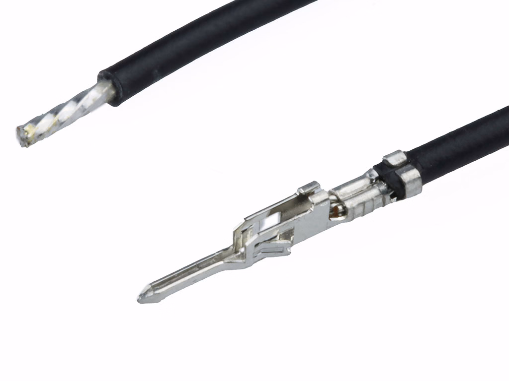 Pre-Crimped Lead Micro-Fit+ Female-to-Pigtail, 0.38µm Gold (Au) Plating, 300.00mm Length, 24 AWG, Black