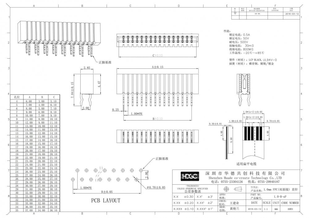 HDGC 1.0-B-9P technical document preview
