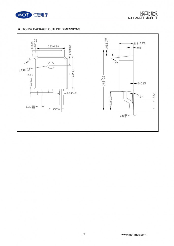 MOT5N50XD datasheet page 7