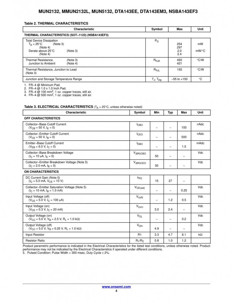 MUN5132T1G datasheet page 4