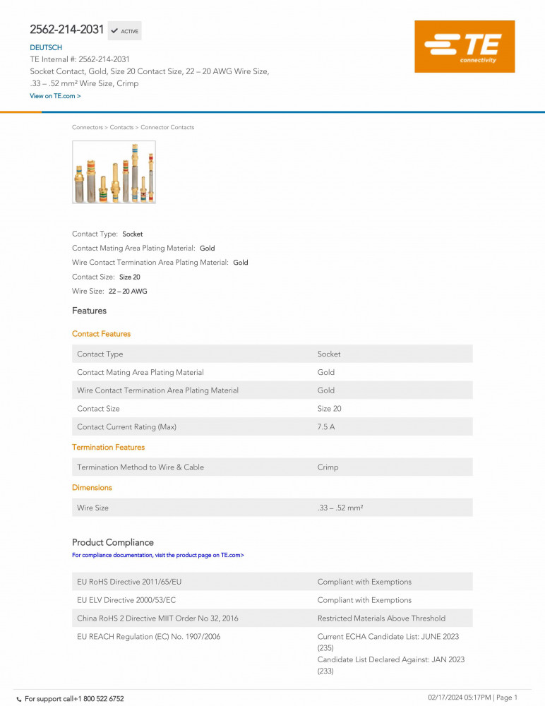 M39029/84-452 technical document page 1