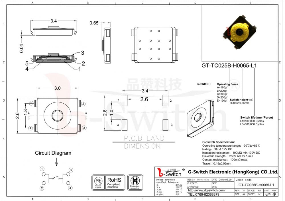 GT-TC025B-H0065-L1 technical document