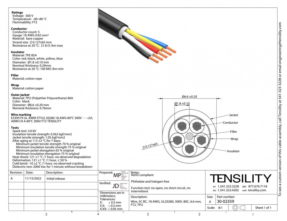 Tensility International 30-02359 product drawing