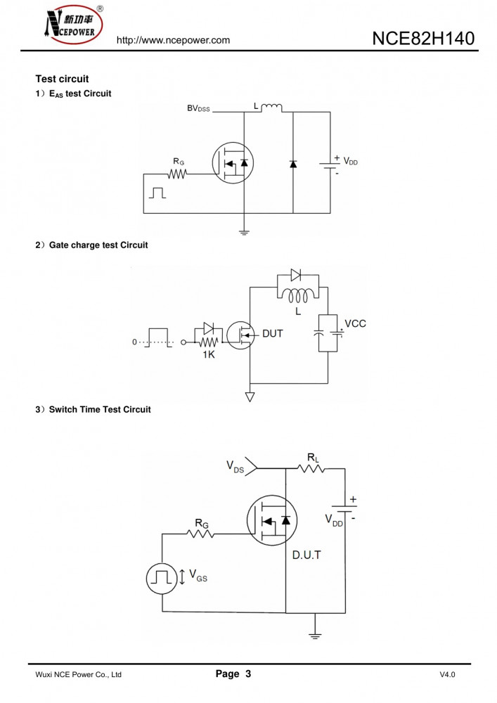 NCE82H140 datasheet page 3