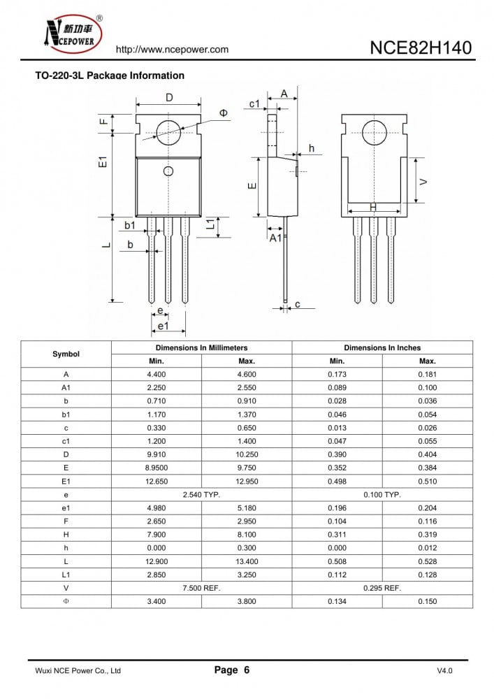 NCE82H140 datasheet page 6