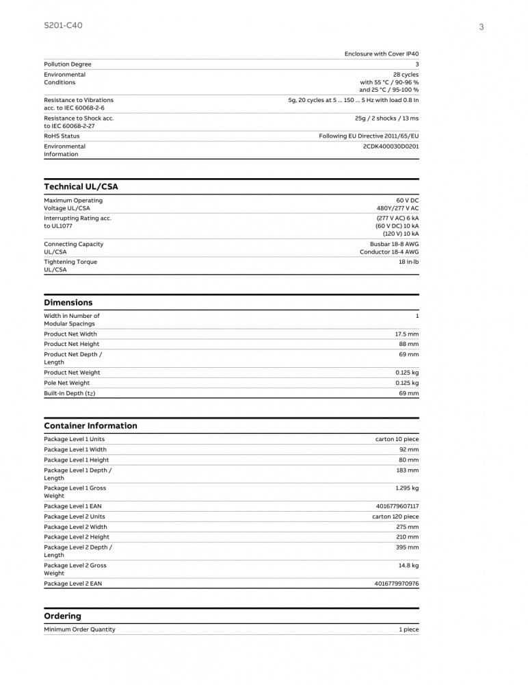 ABB S201-C40 technical document page 3