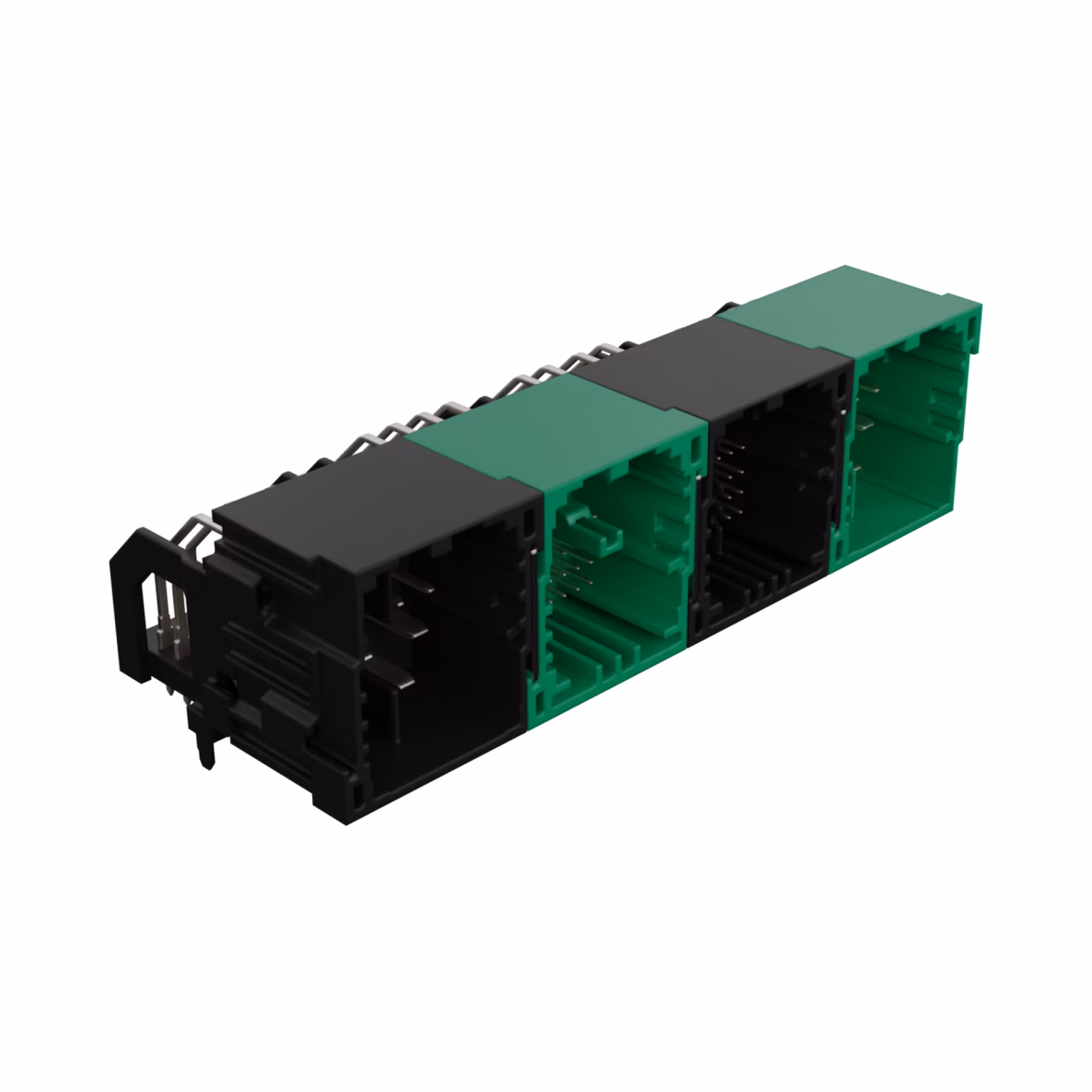 stAK50h 4 Bay Right-Angle Hybrid Header, 84 Circuits, Bay 1: 12 Circuits/Key 1/Black; Bay 2: 28 Circuits/Key 2/Green; Bay 3: 32 Circuits/Key 1/Black; Bay 4: 12 Circuits/Key 2/Green; Tube for sale