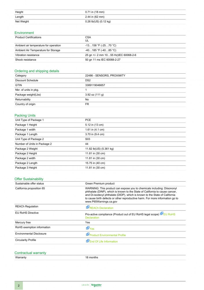 XS518BLPAL2 technical document page 2
