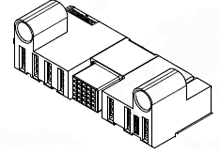 EXTreme Ten60Power Right-Angle Receptacle with Side Guides, 4 DC Power Circuits