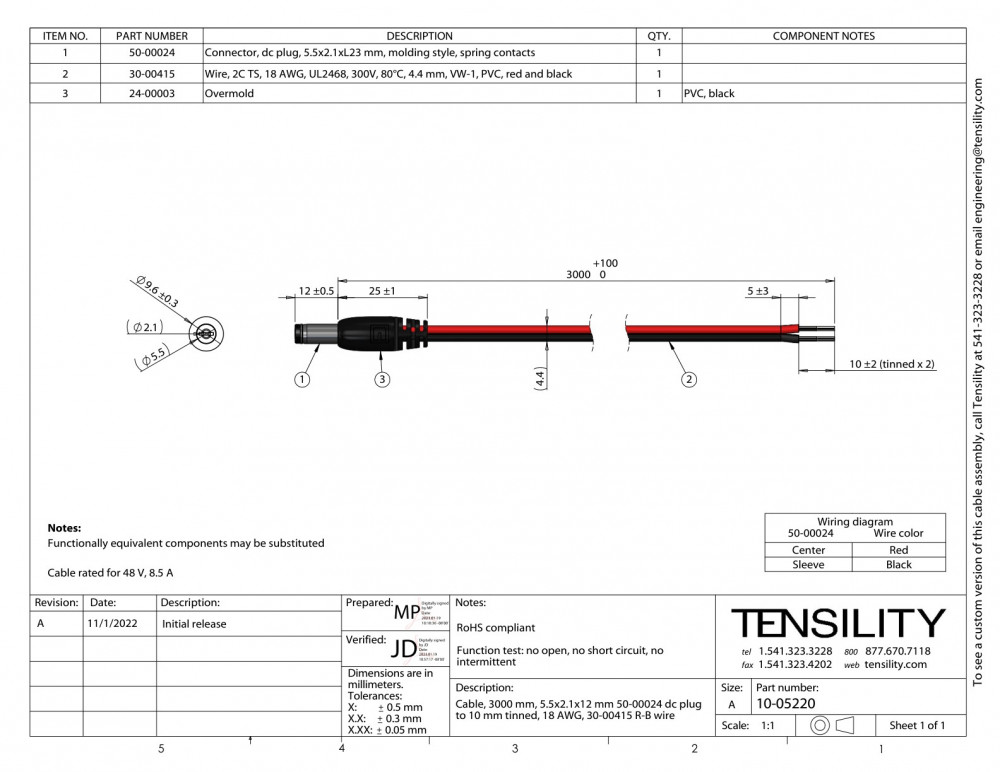 Tensility International 10-05220 product drawing