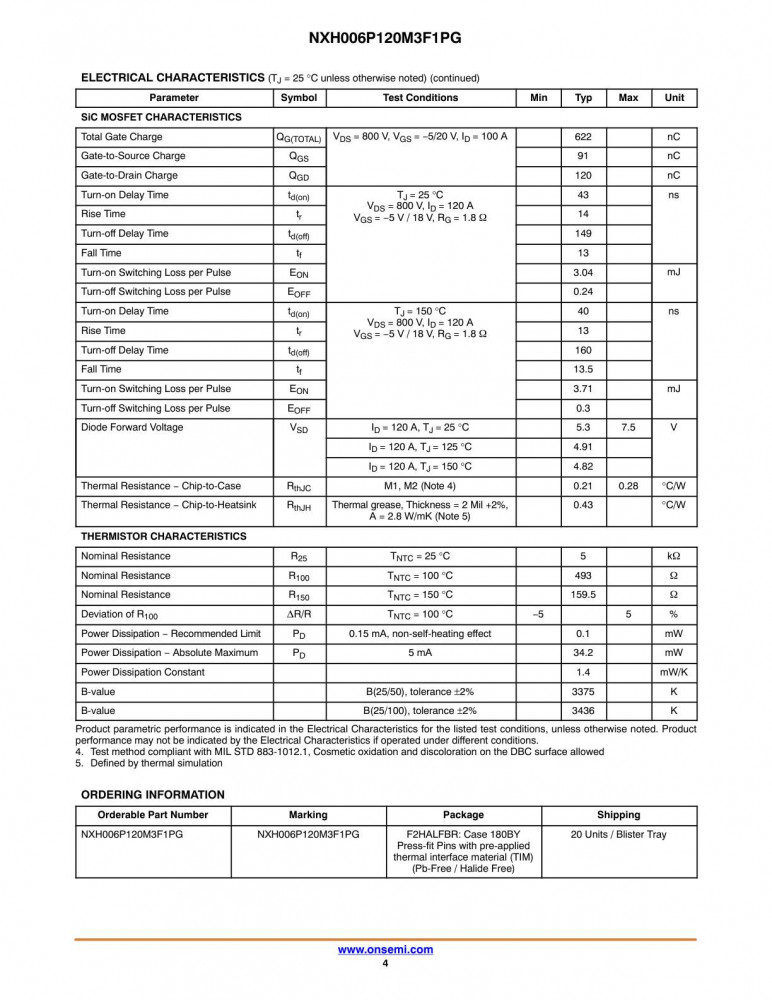 NXH006P120M3F1PG datasheet page 4