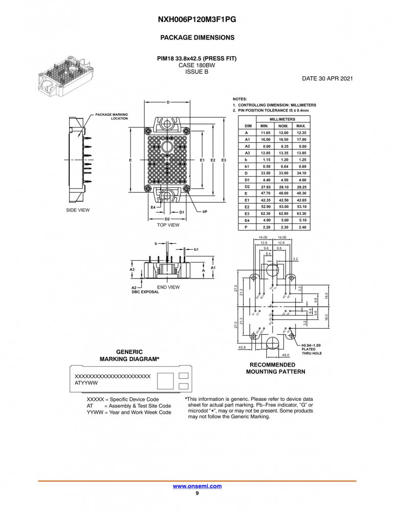 NXH006P120M3F1PG datasheet page 9