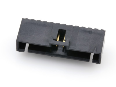 2.54mm Pitch SL Header, Single Row, Right Angle, 3.05mm Pocket, Shrouded, with Latch and Split Pegs, 2 Circuits, 0.38µm Gold (Au) Selective Plating, Tin (Sn) PC Tail Plating