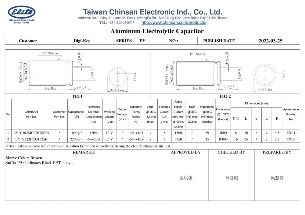 Chinsan EY Series datasheet page 4