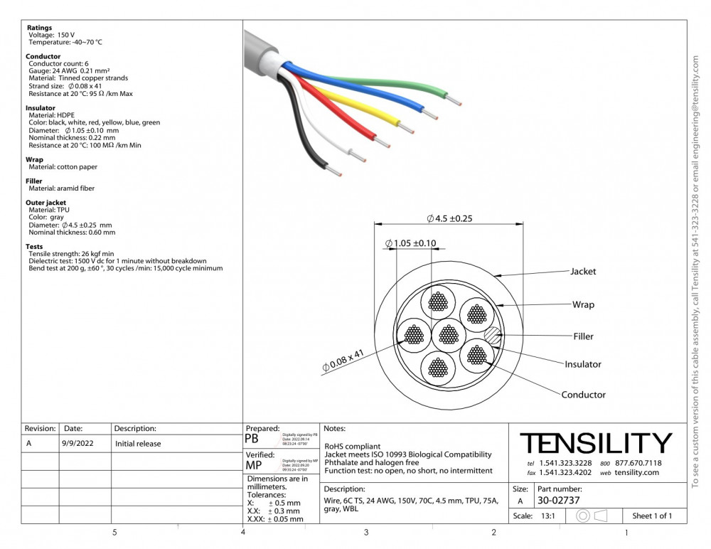 Tensility International 30-02737 product drawing