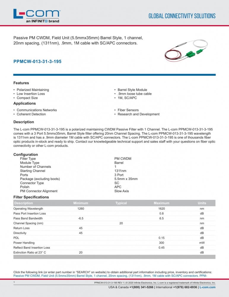 PPMCW-013-31-3-195 technical document page 1