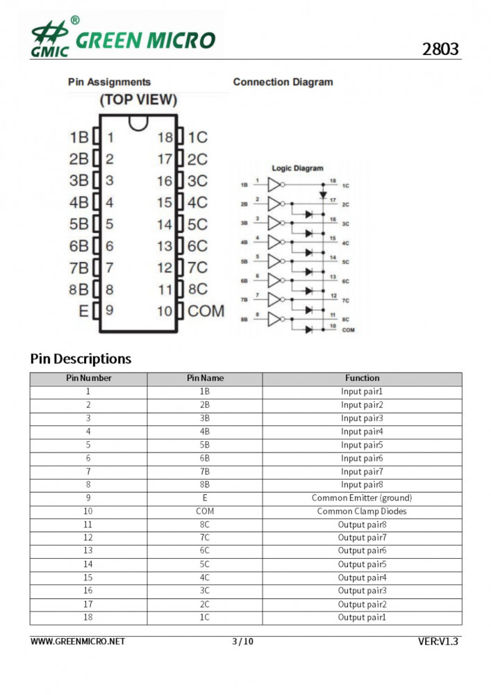 ULN2803 datasheet page 3