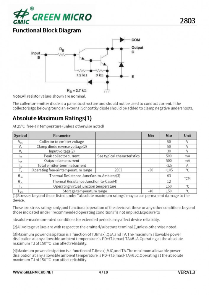 ULN2803 datasheet page 4
