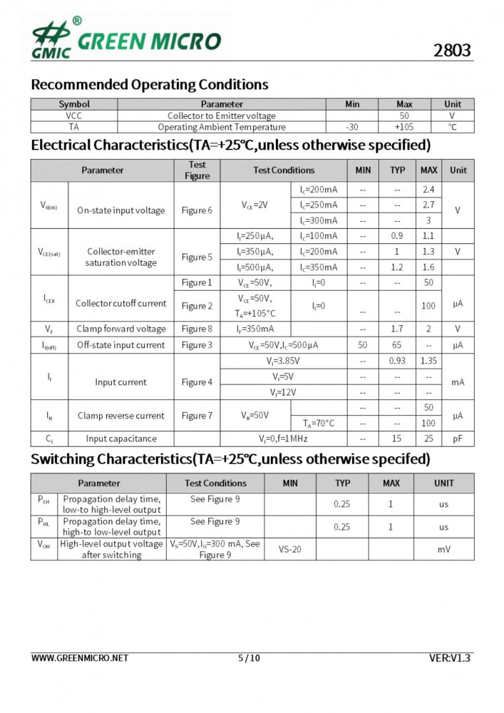 ULN2803 datasheet page 5