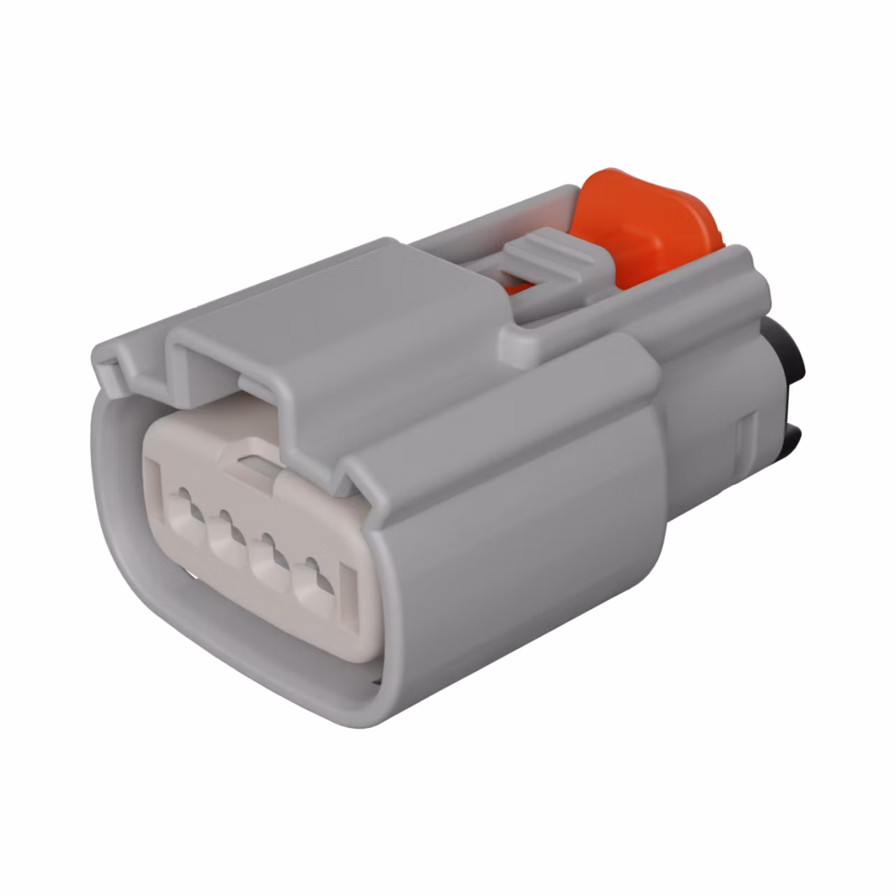 MX150 Mat-Sealed Female Connector Assembly, Single Row, 4 Circuits, Keying Option D, with Connector Position Assurance, Stone Gray for sale