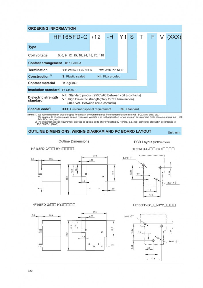 HF165FD-G datasheet page 2