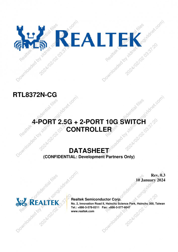 RTL8372N-CG datasheet page 1