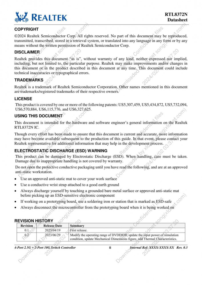 RTL8372N-CG datasheet page 2