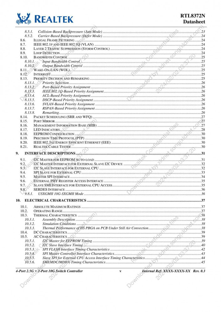 RTL8372N-CG datasheet page 5