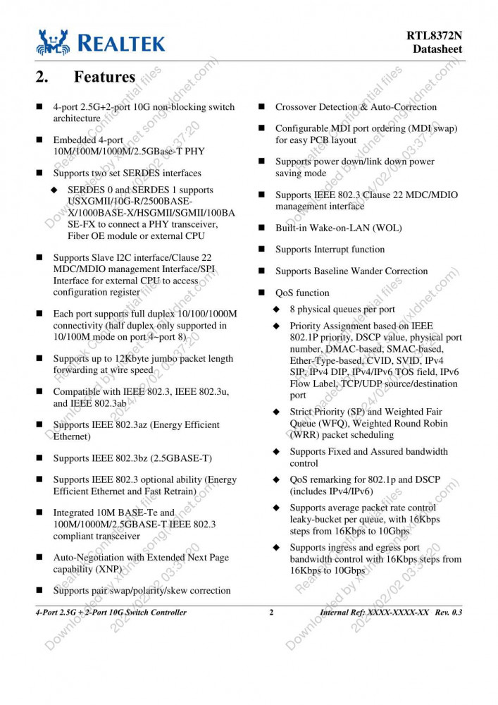 RTL8372N-CG datasheet page 9