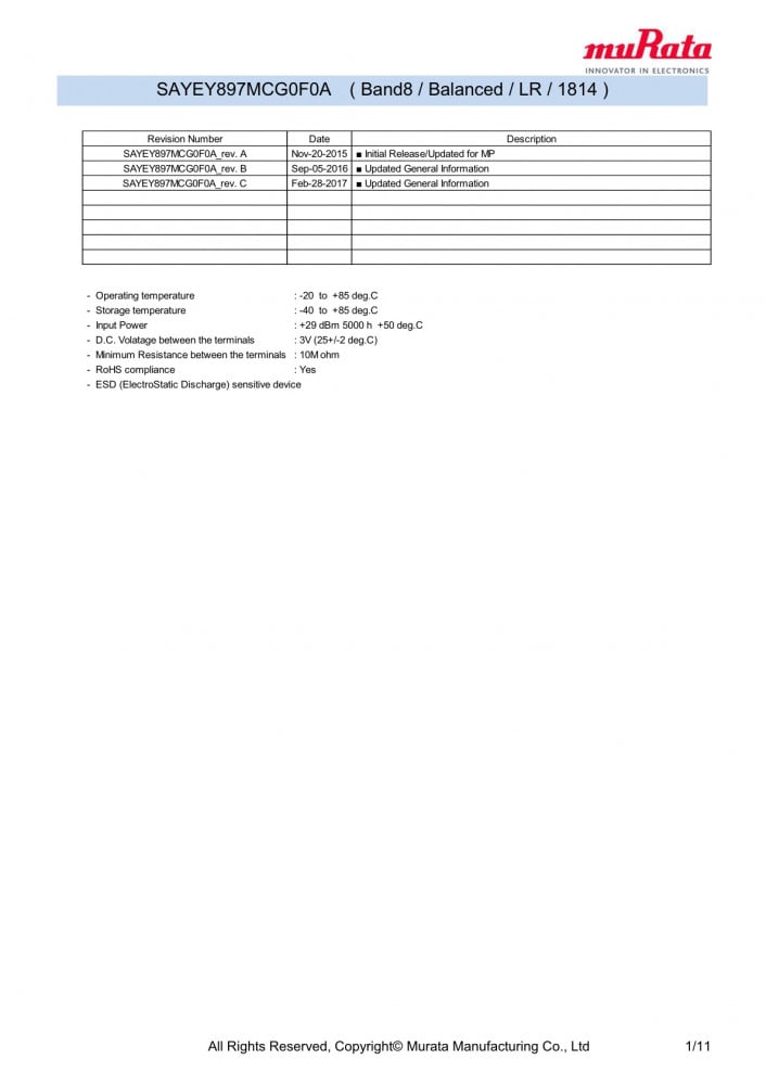 SAYEY897MCG0F0AR00 datasheet page 2