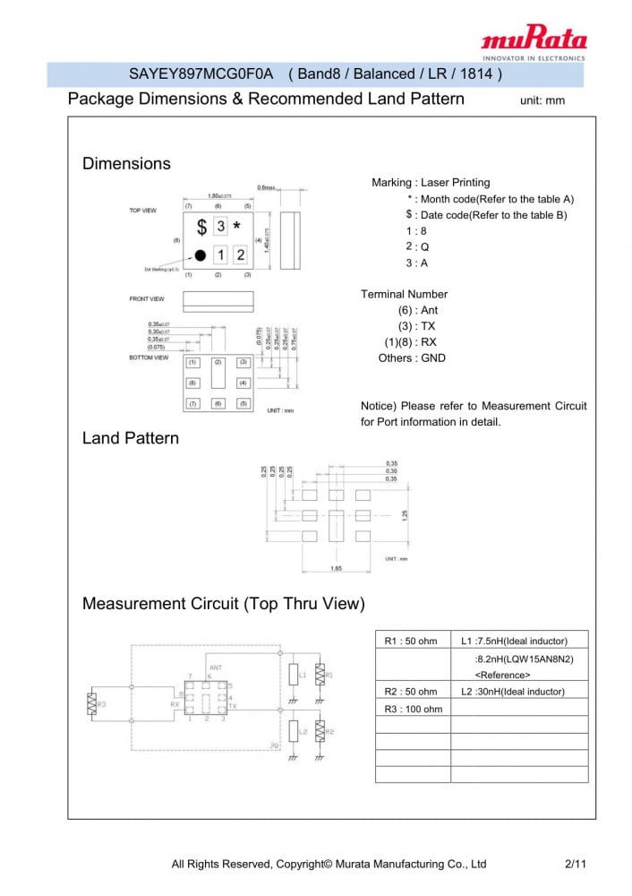 SAYEY897MCG0F0AR00 datasheet page 3