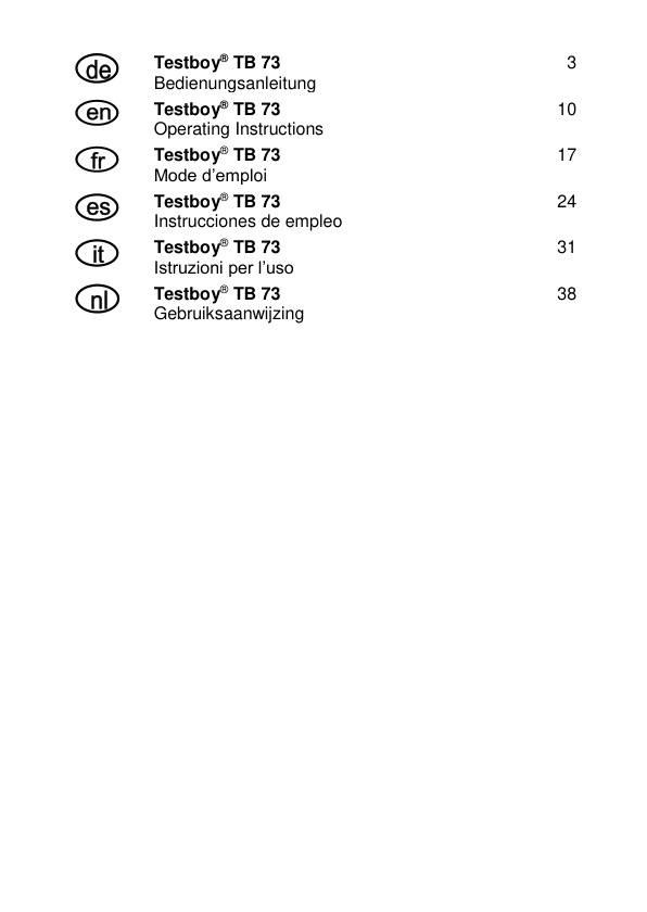 TESTBOY TB 73 manual page 2