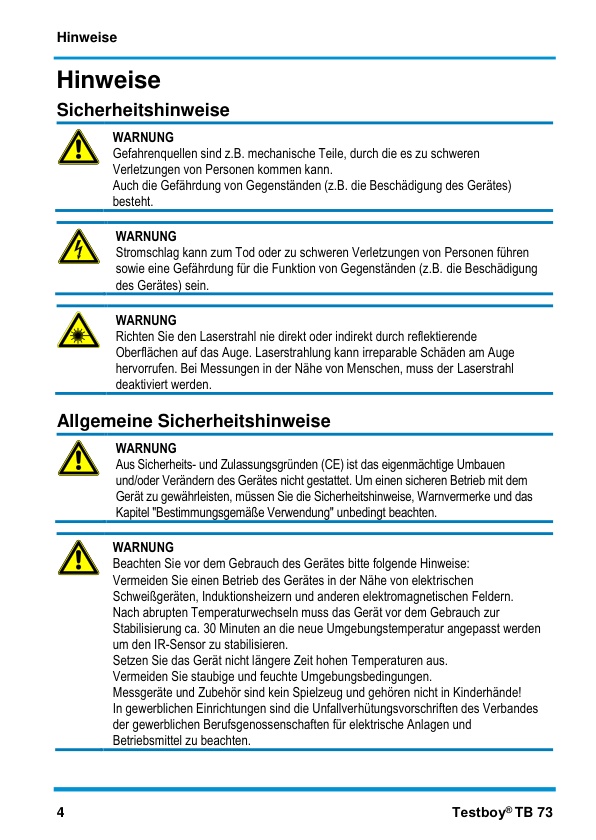 TESTBOY TB 73 manual page 4