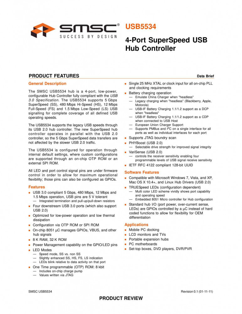USB5534 technical document page 1