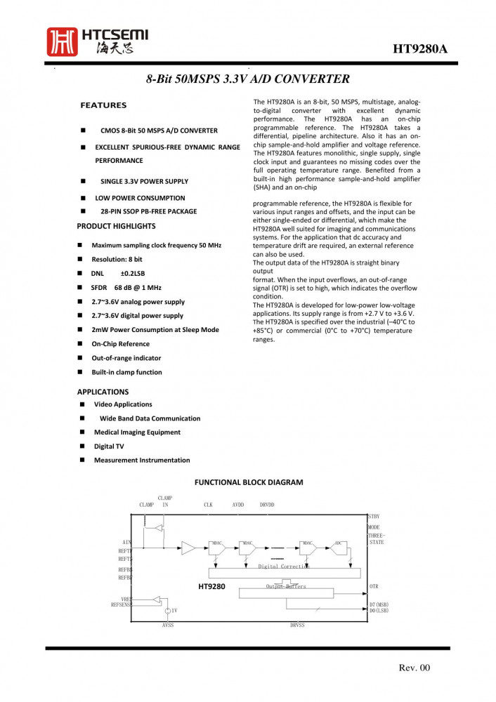 HT9280ARSZ datasheet page 1