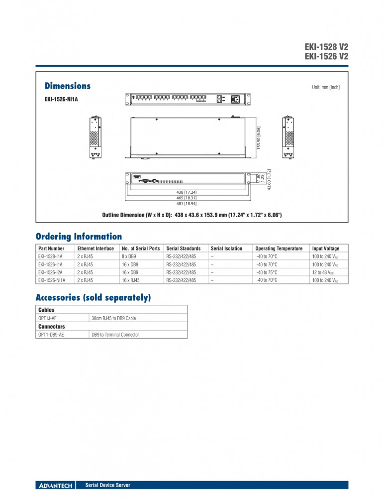 EKI-1526 V2 technical document page 3