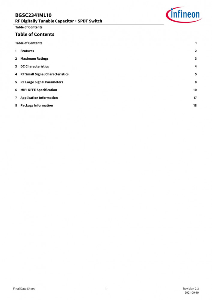 BGSC2341ML10 datasheet page 2