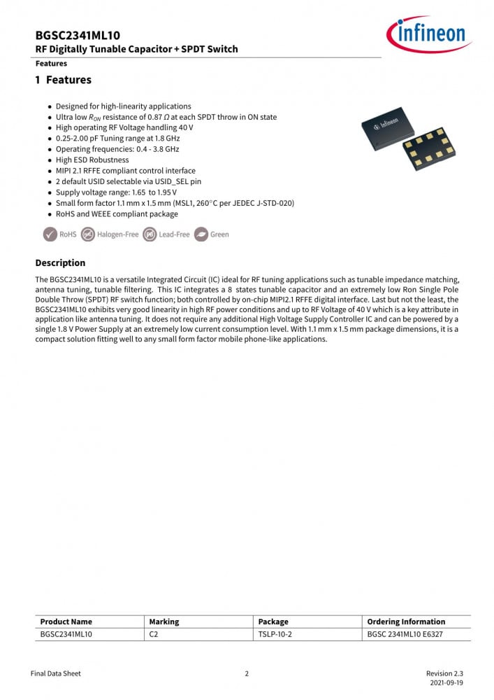 BGSC2341ML10 datasheet page 3